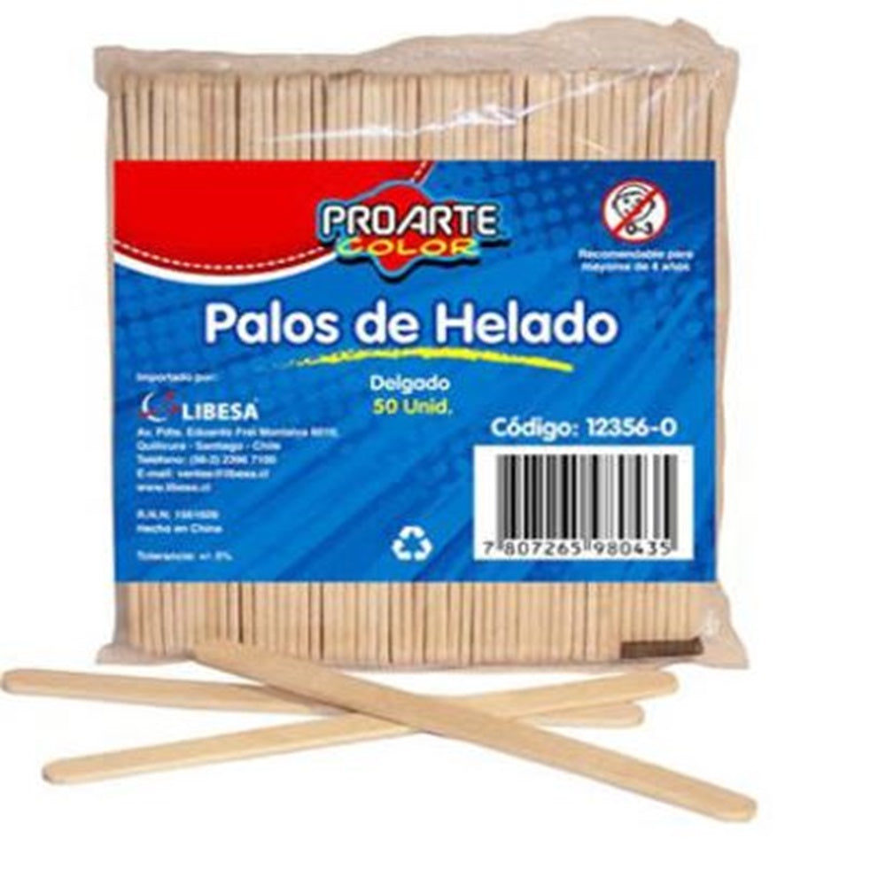 Palos De Helado 50 Unidades Importado